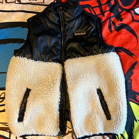 Timberland | Jackets & Coats | Timberland Faux Sheep Fur And Vinyl ...